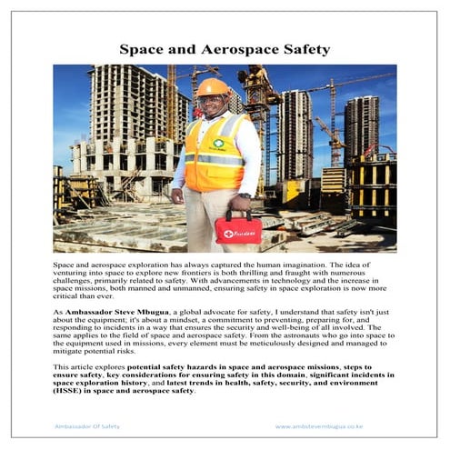 Space and Aerospace Safety by Amb Steve Mbugua | PDF