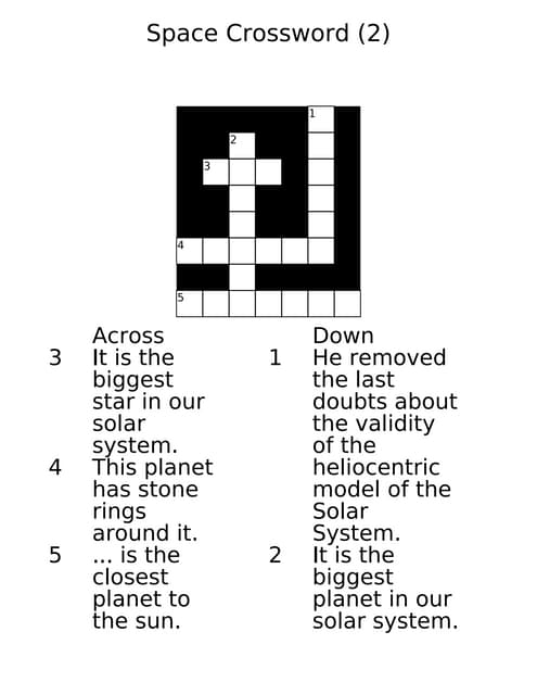 Space crossword (2) (ans) | PDF