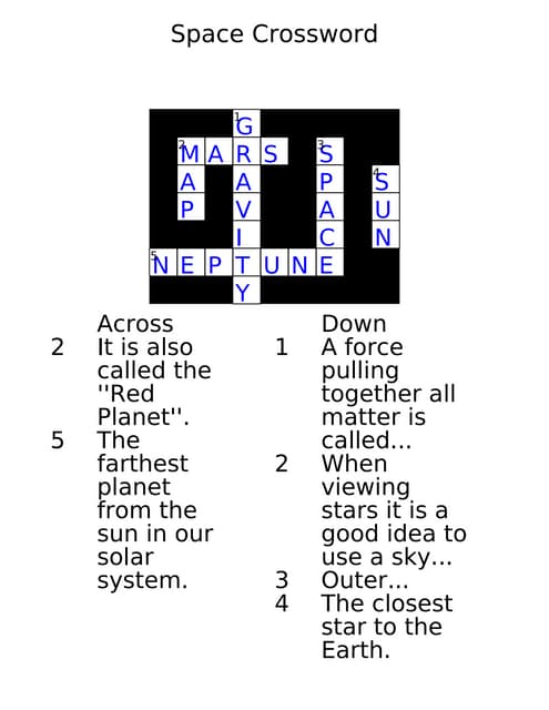 Space crossword (2) (ans) | PDF