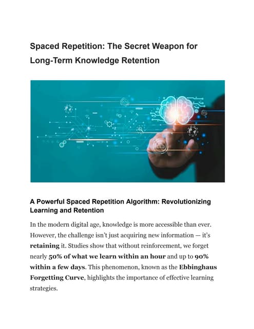 Spaced repetition learning | PPT