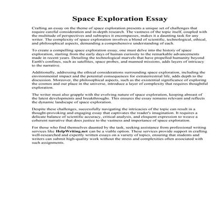 Space Exploration Essay. Space exploration - Grade 9 Essays - In 1961 ...
