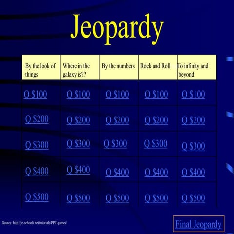 Space jeopardy | PPTX
