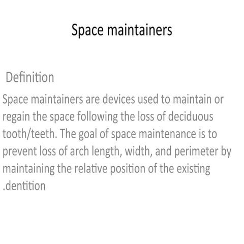 Lingual arch space maintainer | PPTX