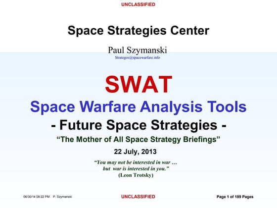 Space policy space escalation ladder-unclassified | PPT