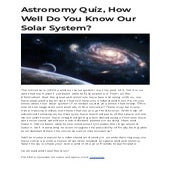 Quiz: Space and Astronomy | PDF