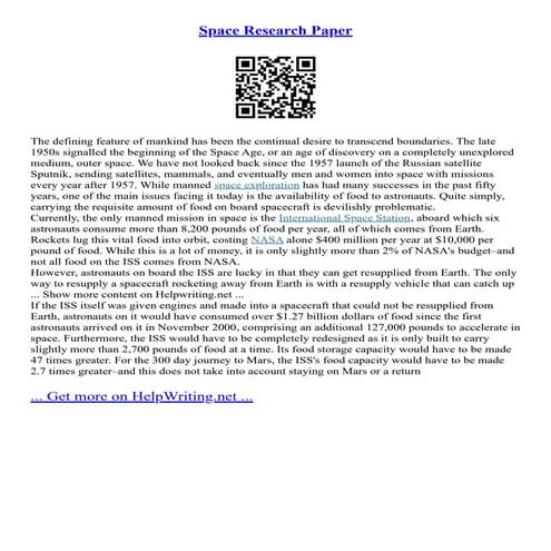 Space Research Paper | PDF