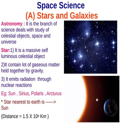 Space science ( stars and galaxy) | PDF