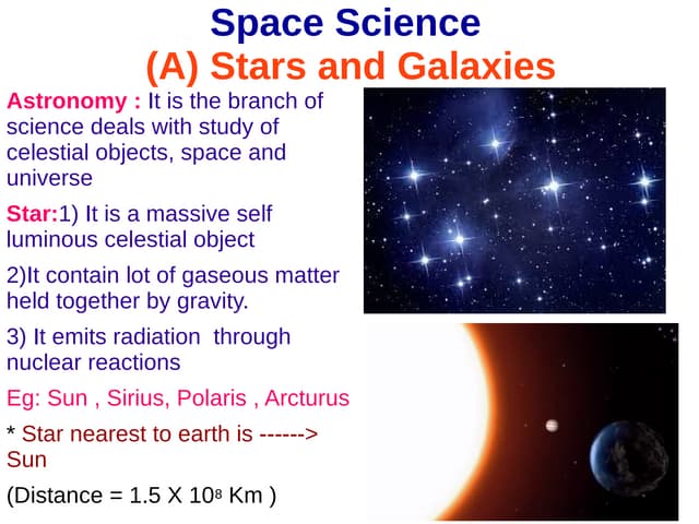 Science Form 2 Chapter 11:Stars and galaxies in the universe | PPTX