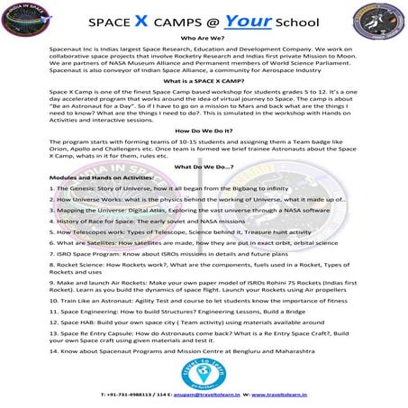SPACE X CAMP @ YOUR SCHOOL!!! | PDF