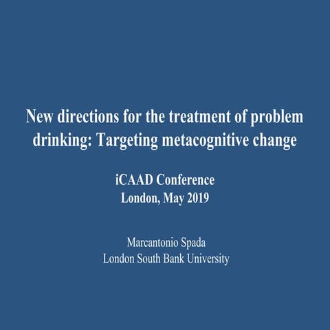 London iCAAD 2019 - Prof Marcantonio Spada - NEW DIRECTIONS FOR THE ...
