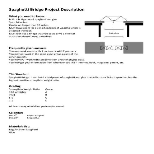 Spaghetti bridge project description 1314 | PDF | Physics | Science