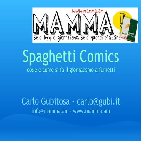 Spaghetti comics cos'e' e come si fa il giornalismo a fumetti | PDF