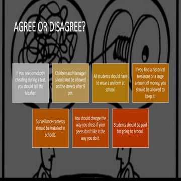 Topic: Agree or Disagree Part 2-Speaking Questions for Warm-ups | PPT