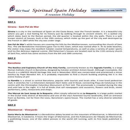 Spain Itinerary | PDF