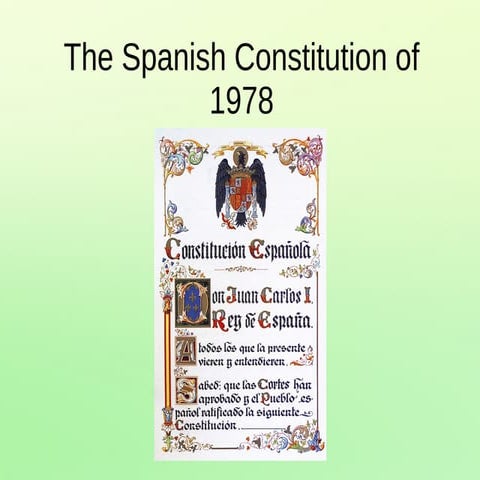 Spain nowadays the constitution | PPT