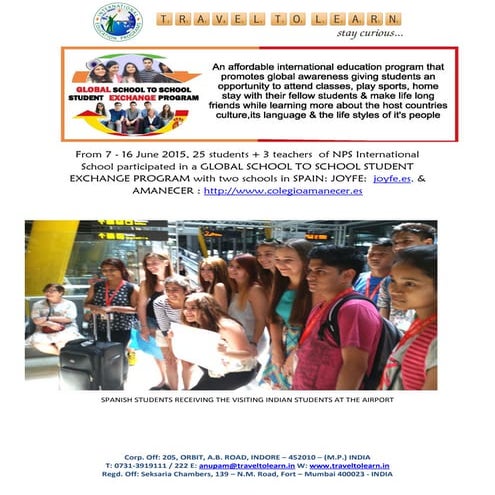 GLOBAL SCHOOL TO SCHOOL STUDENT EXCHANGE PROGRAM | PDF