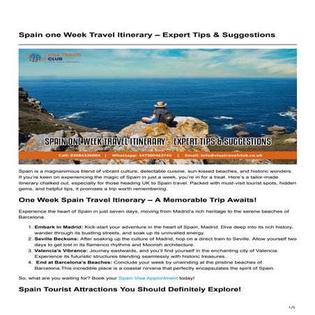 Spain one Week Travel Itinerary Expert Tips Suggestions.pdf