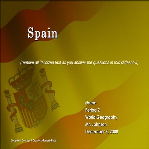 Spain Template T 2 | PPT