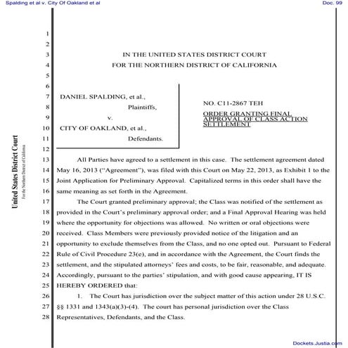 Spalding settlement | PDF