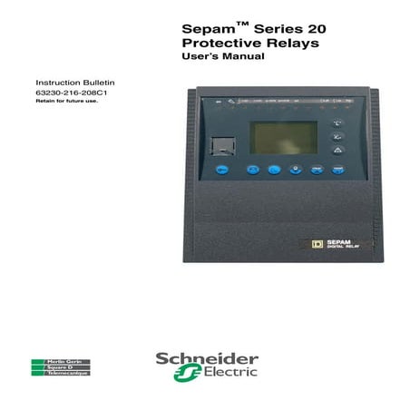 Catalogues sepam 20 40 60 80 | PDF