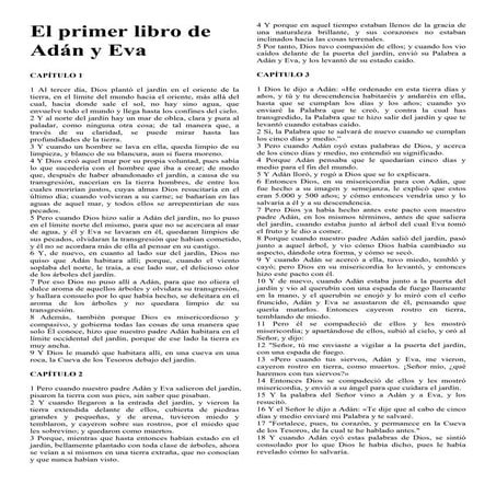 Primer libro de la vida de Adán y Eva | PDF