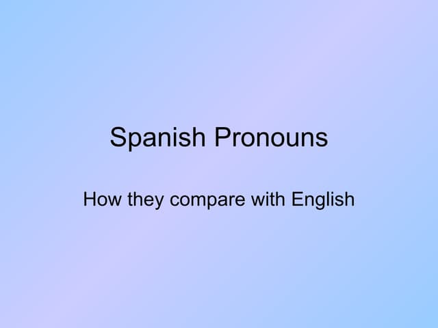 Español (Spanish) for Beginners | PPTX