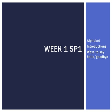 Spanish 1 week 1 updated 2013 | PPTX