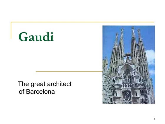 Antoni Gaudi was born in Catalonia in June of 1952.docx