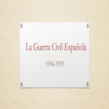 Causas a corto plazo de la Guerra Civil Española | PPT
