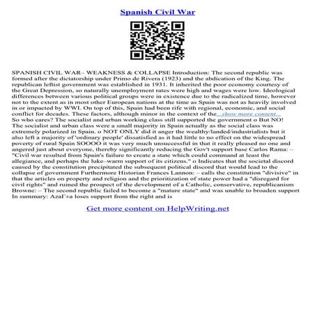 Spanish Civil War Essay | PDF
