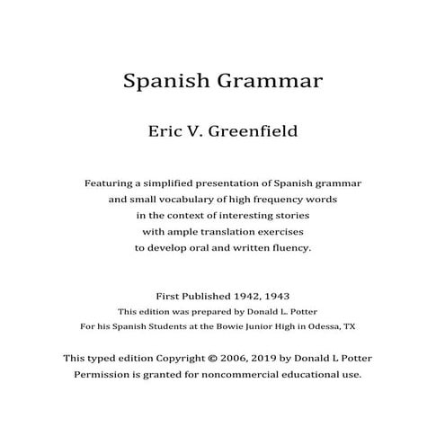 Spanish grammar | PDF