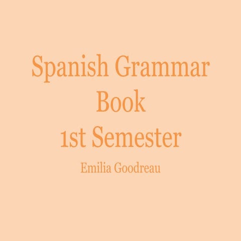 Spanish grammar book | PPTX