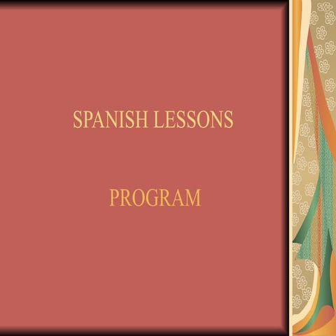 Spanish lessons program | PPT