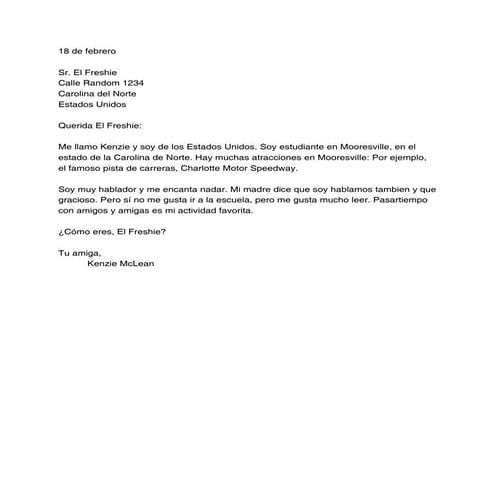 Carta a mi amigo (Spanish letter) | PAGES
