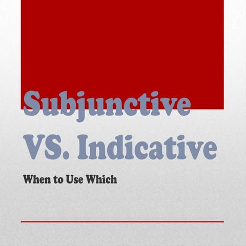 Subjunctive vs. Indicative | PPTX