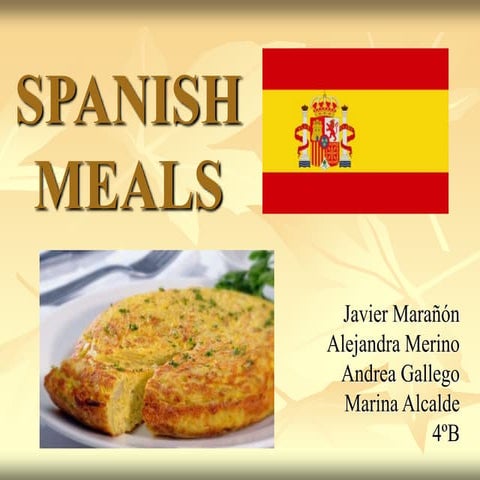 Spanish meals 4ºb copiar 2def | PPTX