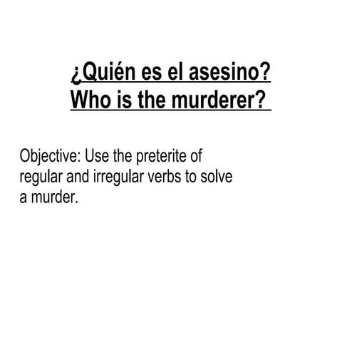 Spanish murder mystery | PPT