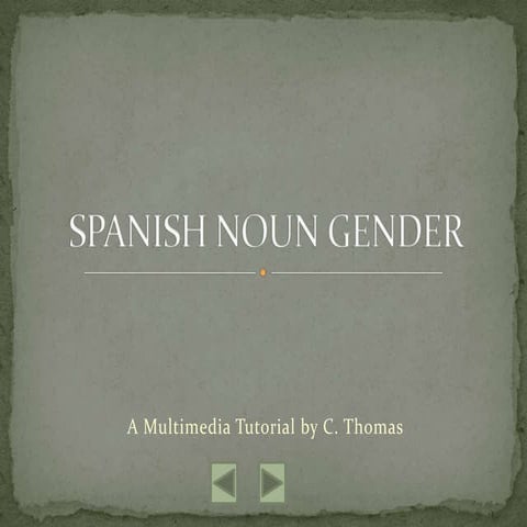 Spanish noun gender the one | PPSX