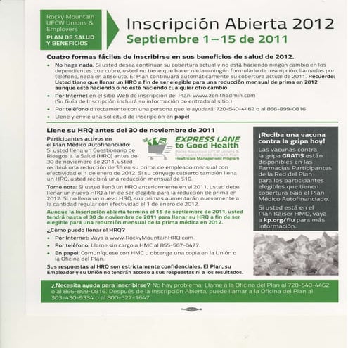 Spanish open enrollment notice | PDF