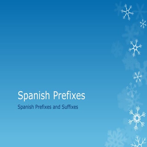 Spanish prefixes | PPTX