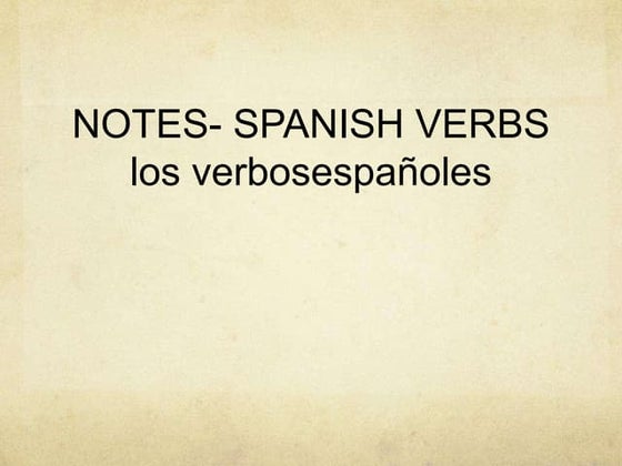 Tú forms regular verbs notes | PPT
