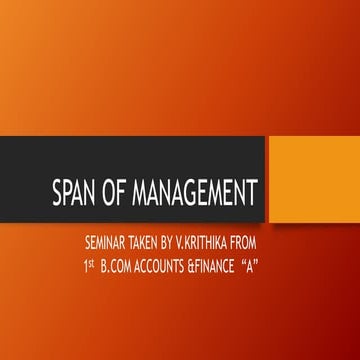 Span of Management in commerce presentation | PPT