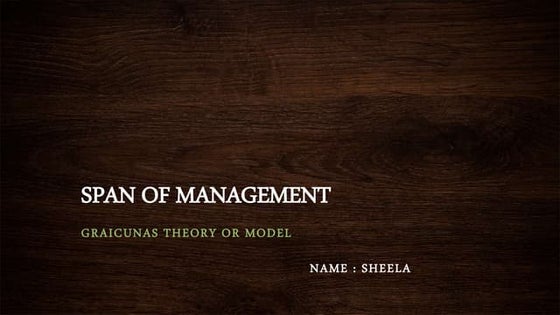 Span of Control (Management) | PPT