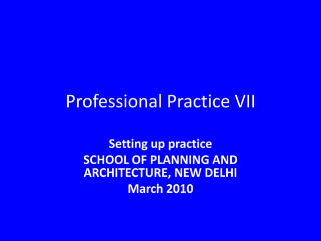Architecture Professional practice | PPTX