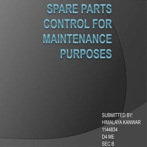 Spare parts management | PDF