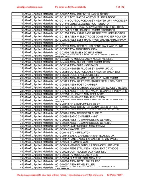 Semicoductor equipment may 23th 2020 id-5684 | PDF
