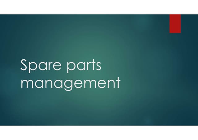 sparepartsmanagment | PPT