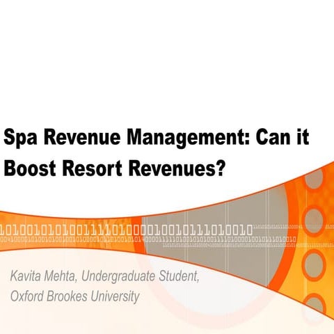 Spa revenue management | PPT | Spas | Travel Type