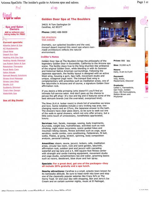 Spa Review Sanctuary Spa | PDF