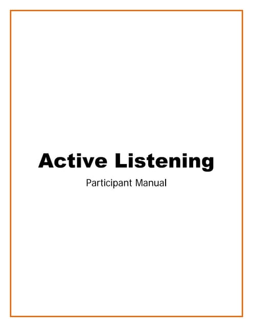 The Active Listening Cheat Sheet | PDF | Family and Relationships